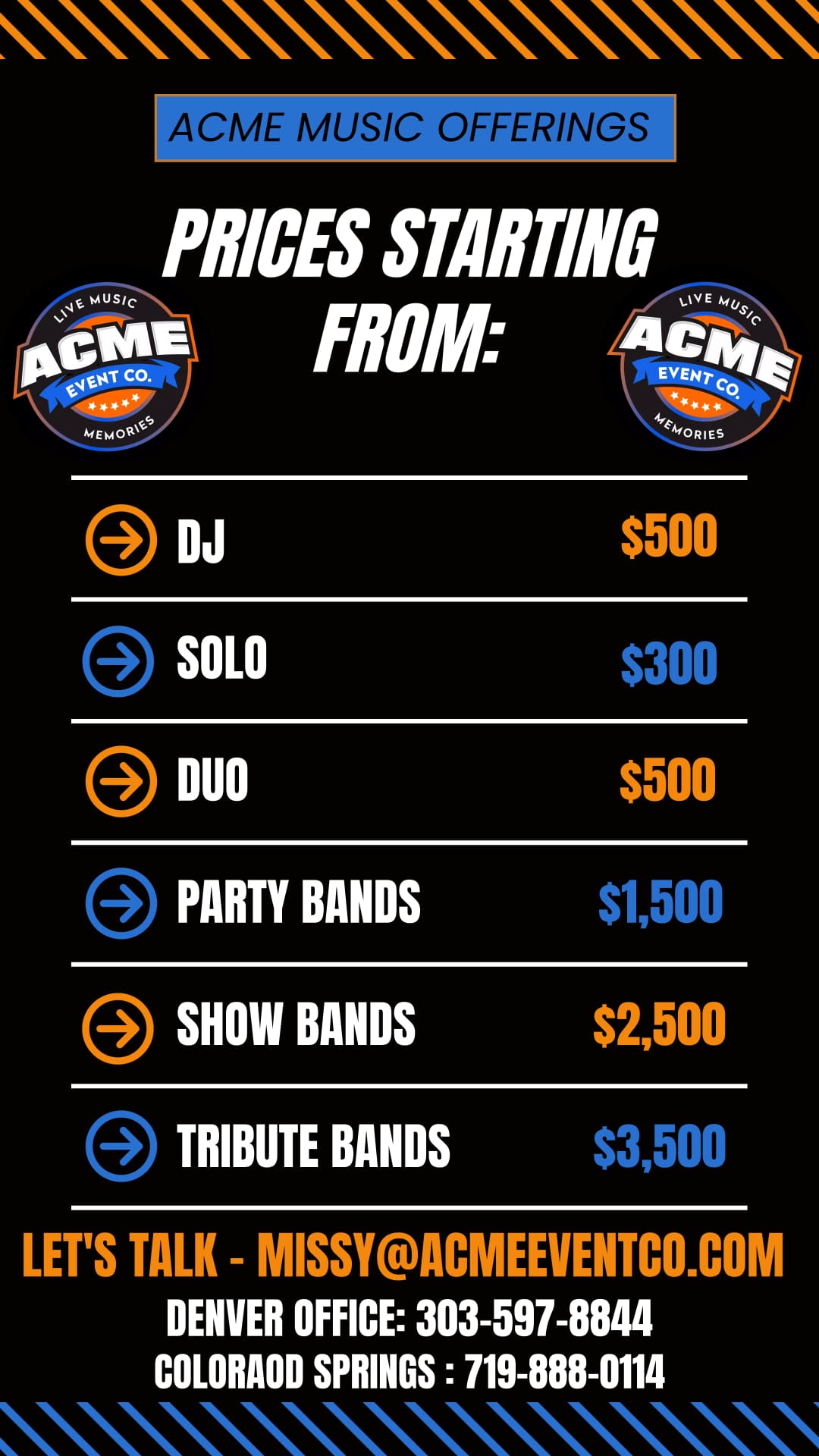 Party Bands - ACME EVENT CO